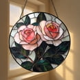 Floral Window Decor Rose Stained Glass - Walmart.com