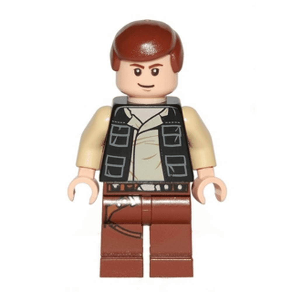 LEGO Star Wars Han Solo, Brownish Red Legs with Holster Pattern, Vest ...
