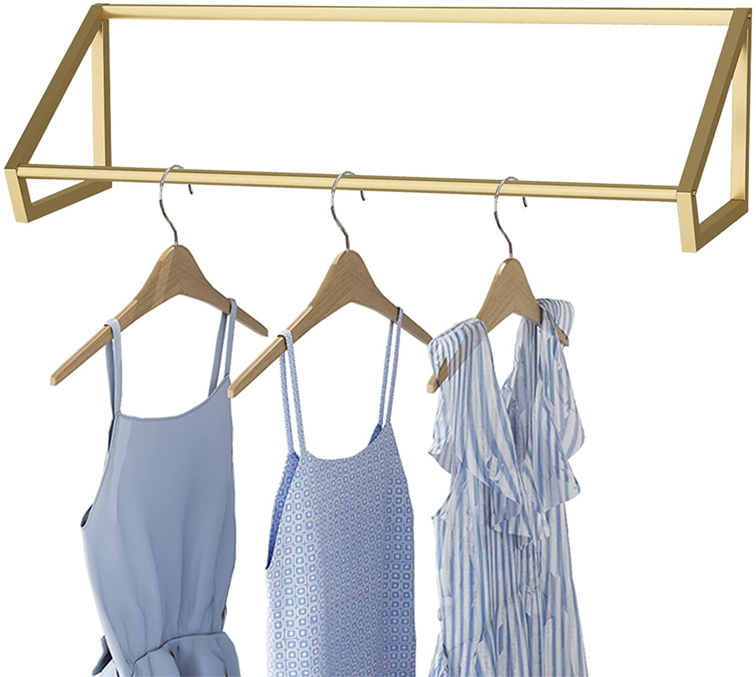 Gold Clothes Rack, Metal Wall Mounted Garment Rack Indoor Use Hanger ...