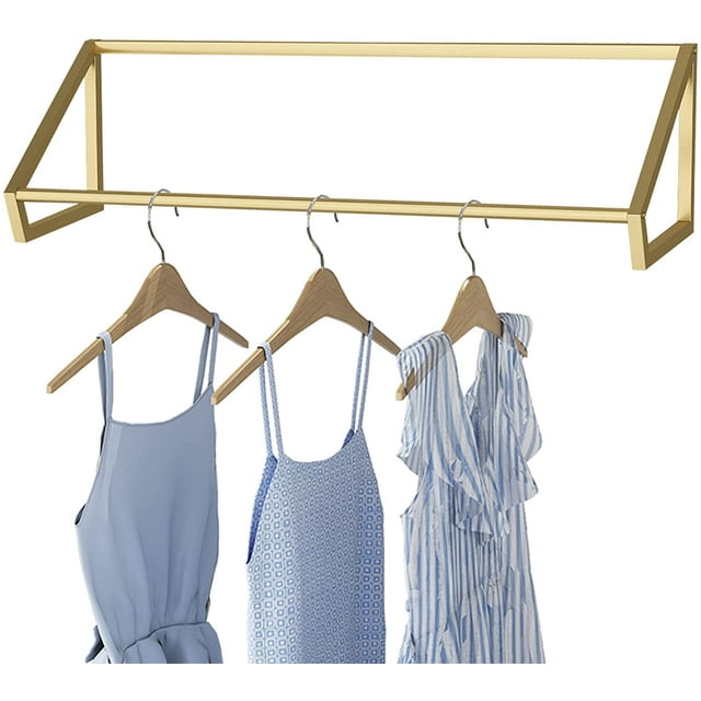 Gold Clothes Rack, Metal Wall Mounted Garment Rack Indoor Use Hanger ...