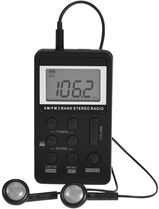 Pocket Radio, AM/FM Digital Tuning Stereo Mini Portable Radio with LCD ...