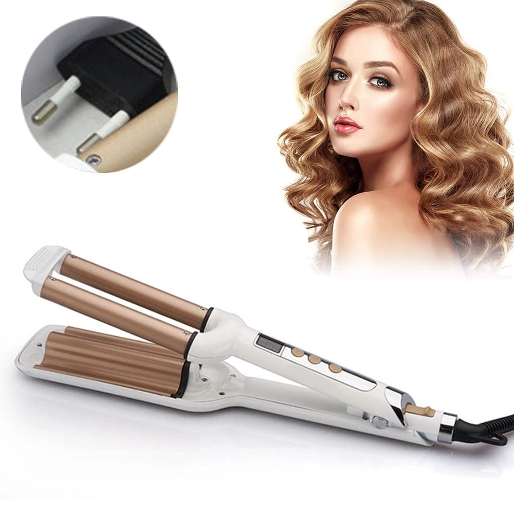 Beach Wave Curling Iron 3 Barrel Deep Hair Waver Ceramic Waving Wand ...
