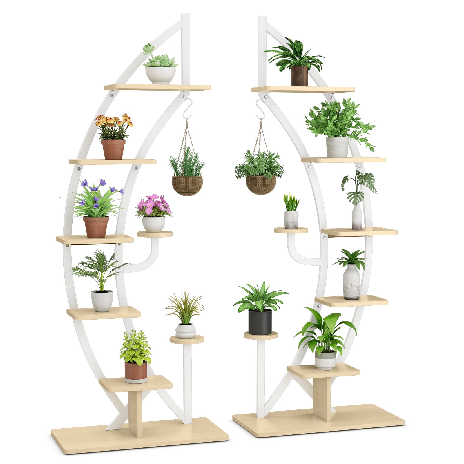Click here for Gymax 2pcs 6 Tier Curved Stand 9 Potted Metal Plan... prices