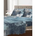 California King Size Blue Grey Abstract Sheet Sets Modern Graffiti ...