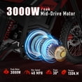 AMYET VT300 Electric Dirt Bike 3000W Peak Mid-Drive Motor, 40 MPH ...