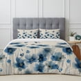 Blue Flower Comforter Set Twin Size, Watercolor Spring Blue Floral ...