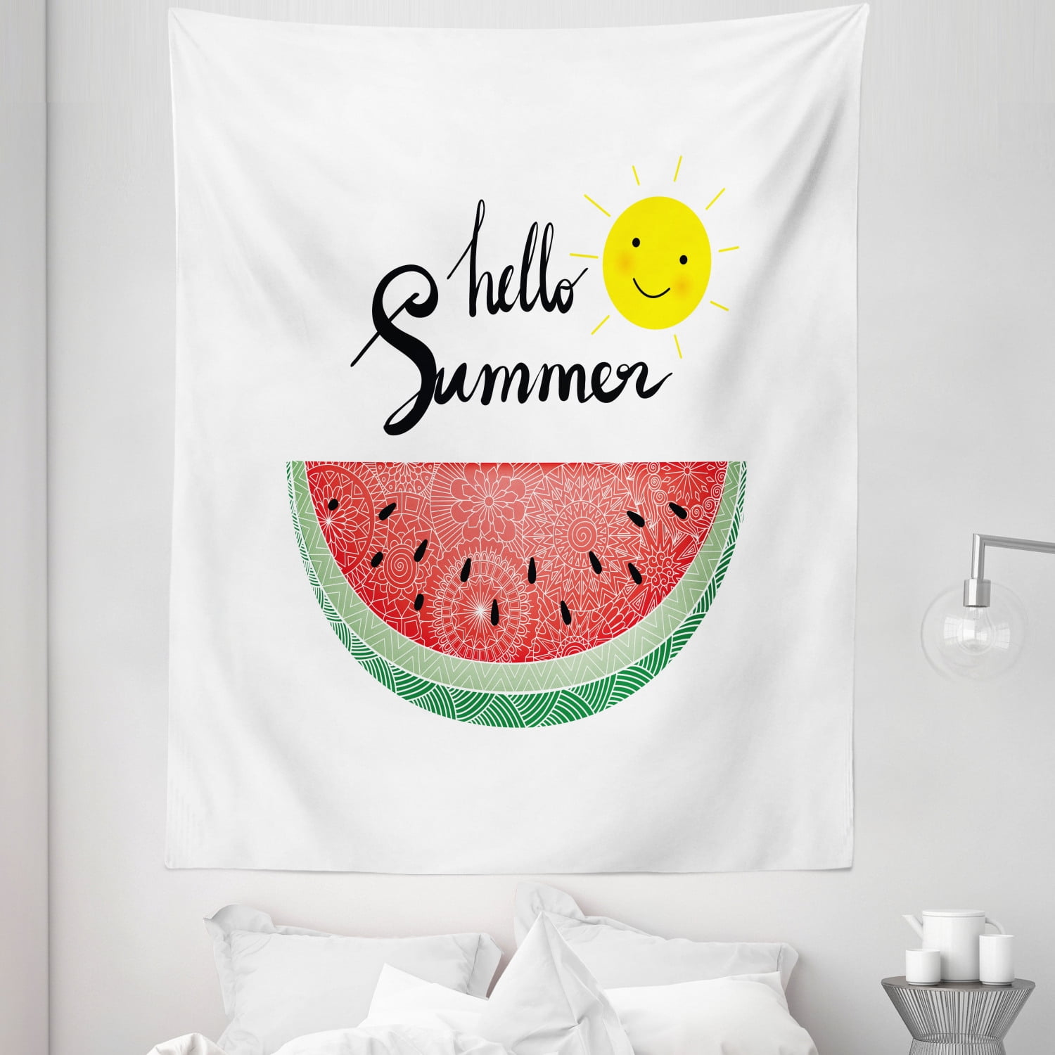 Hello Summer Tapestry, Abstract Design with Zentangle Patterned ...