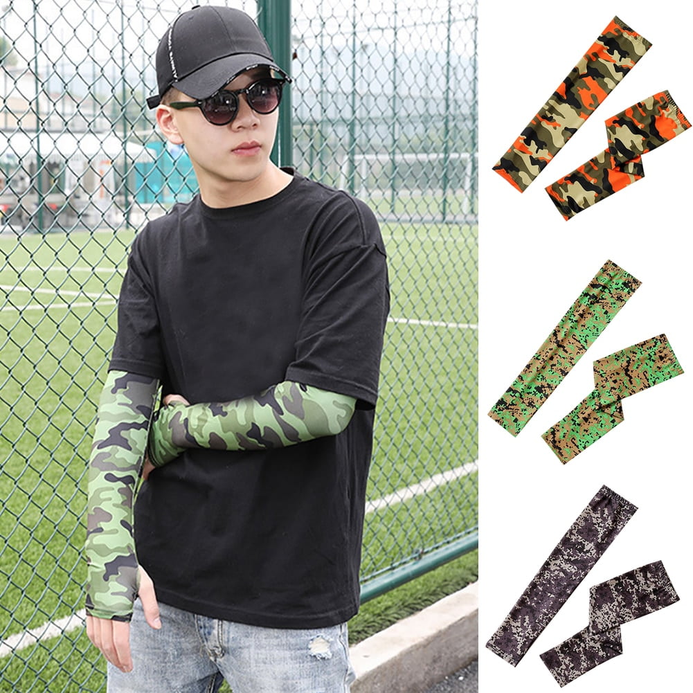 SPRING PARK 1 Pair Camo Arm Sleeves Cover UV Sun Protection Outdoor ...