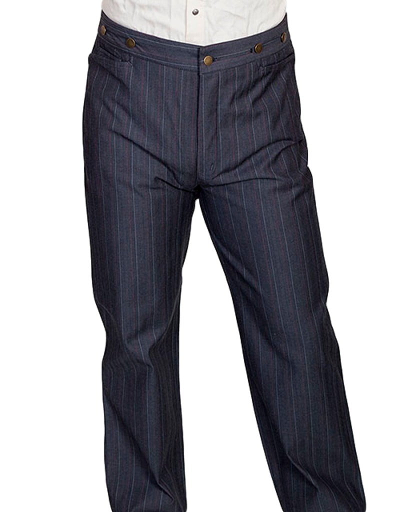 Scully Western Pants Mens Pinstripe Button Rear Notched Pants RW262X ...