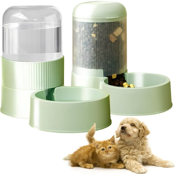 Automatic Food and Water Dispenser for Cats and Dogs, Dry Food ...