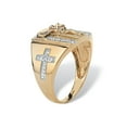 PalmBeach Jewelry Men's Round Diamond Crucifix and Cross Ring 1/10 TCW ...