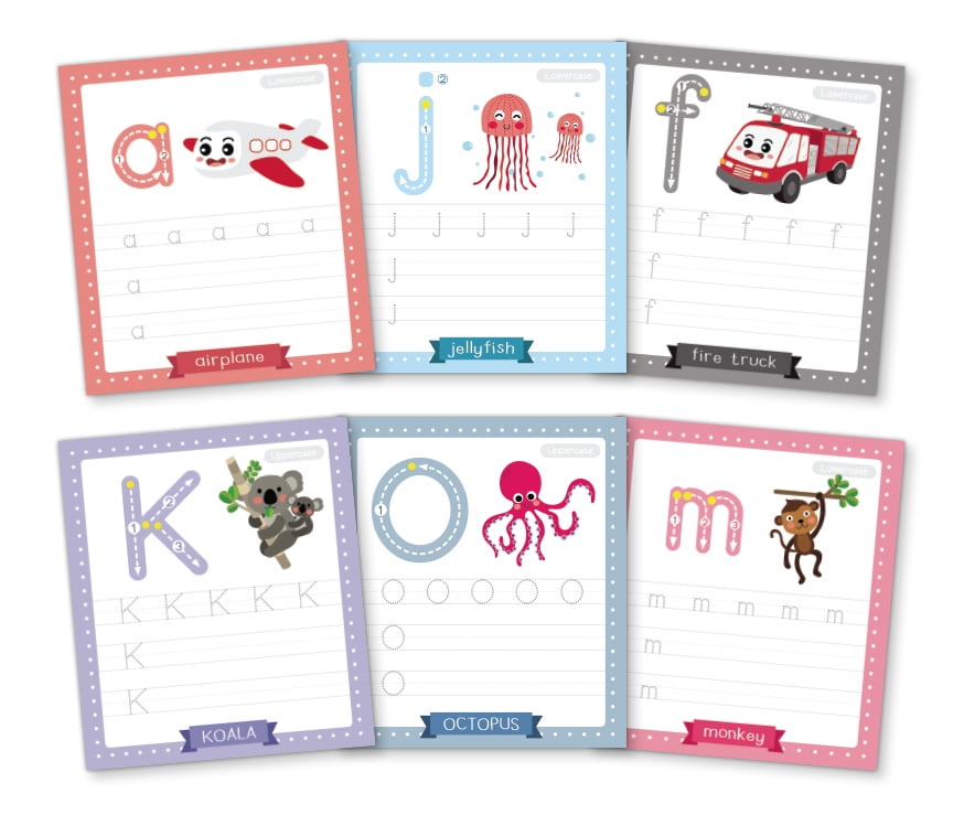 Buy Alphabet & Number Tracing Cards, Reusable, Dry Erase, Upper & Lower ...