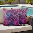 Blue Pink Butterflies Outdoor Pillow Covers Set of 2 Purple Navy Smoky ...