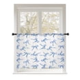 Blue Bow Sheer Curtains 45 Inch Long 1 Panel Watercolor Bow Retro Cute ...