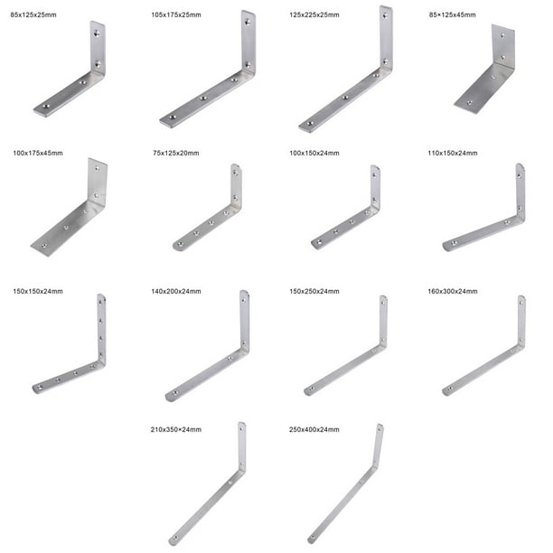 pitrice 4pcs L Bracket Corner Braces Joint Angle Brackets Wall-mounted ...