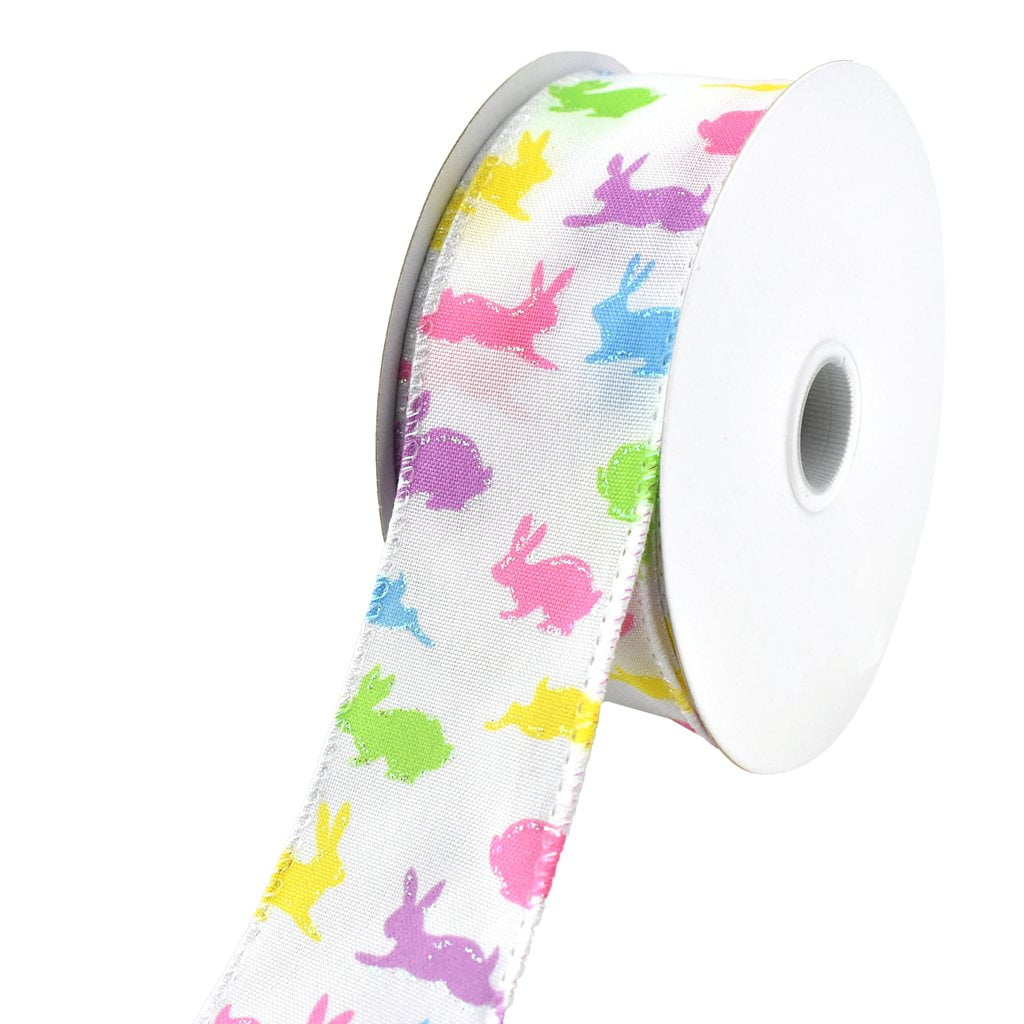 Pastel Bunny Silhouettes Wired Ribbon, 1-1/2-Inch, 10-Yard - Walmart.com