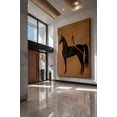 Affixzi Large Brown Minimalist Canvas Abstract Horse Rider Figure ...