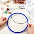7.87inch Metal Spring Tension Hoop Plastic Embroidery Hoops Blue Stich ...