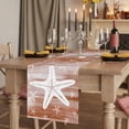 Brown Red Nautical Starfish Table Runner 13x48 Inch Coastal Modern ...