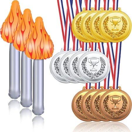 Lepai12 Pieces Gold Silver Bronze Plastic Medals Winner Award Medals ...