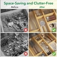 Bamboo Drawer Dividers with 9 Inserts and Tags, Adjustable Expandable ...