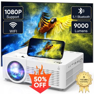 TOPVISION Projector, 7500 Lux Mini Projector with 100''Screen, 1080P ...