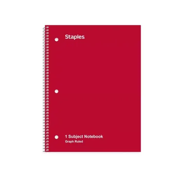 Staples Composition Notebook 7.5" x 9.75" Graph Ruled 80 Sheets Black ...