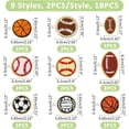 18Pcs 9 Styles Ball Polyester Embroidered Appliques Ornament ...