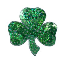 Large - Green - Irish Shamrock/Clover - Iron on Applique/Embroidered ...