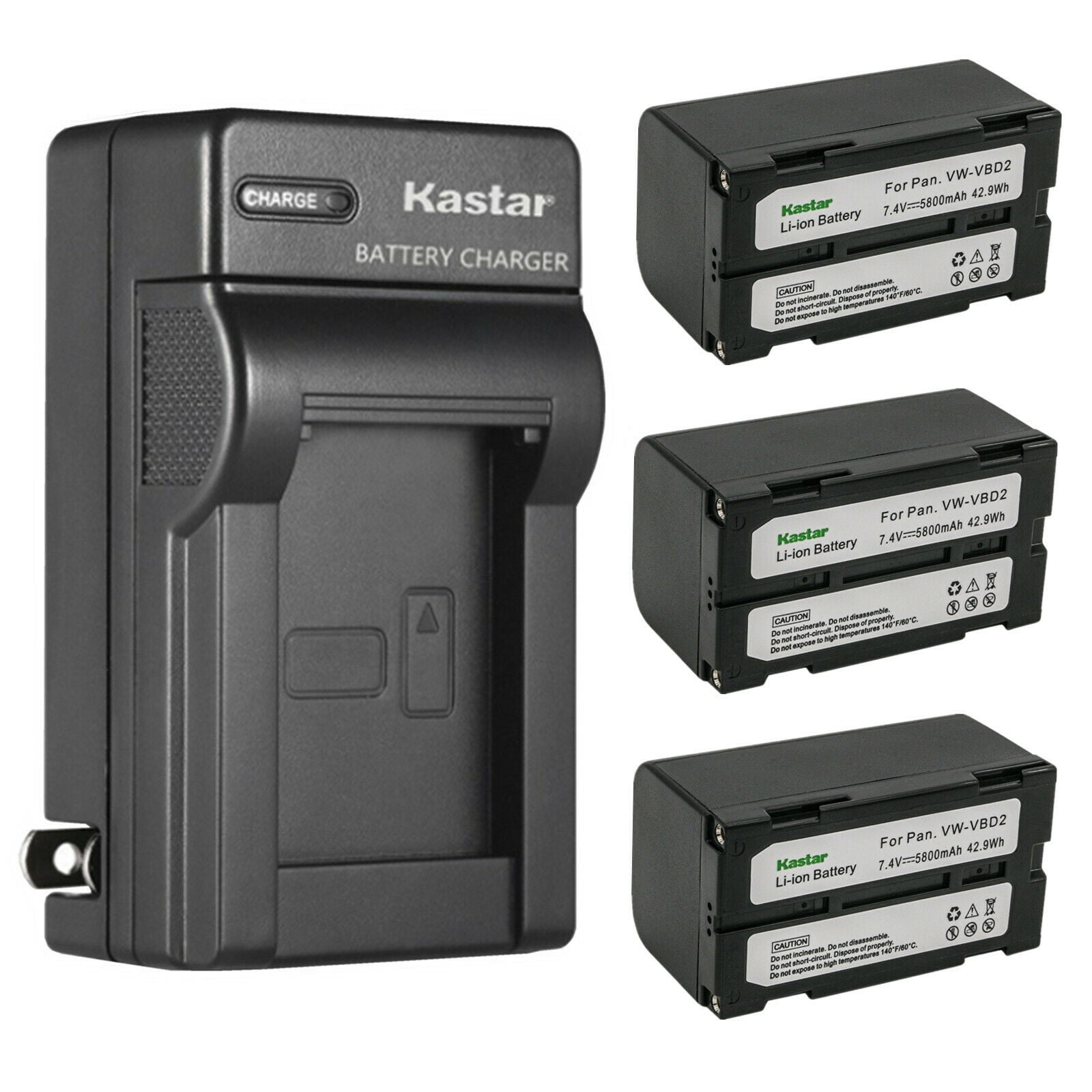 Kastar 3-Pack Battery and AC Wall Charger Replacement for Topcon GPS ...