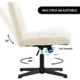 Armless Home Office Task Desk Computer Chair No Wheels Sherpa-Padded ...