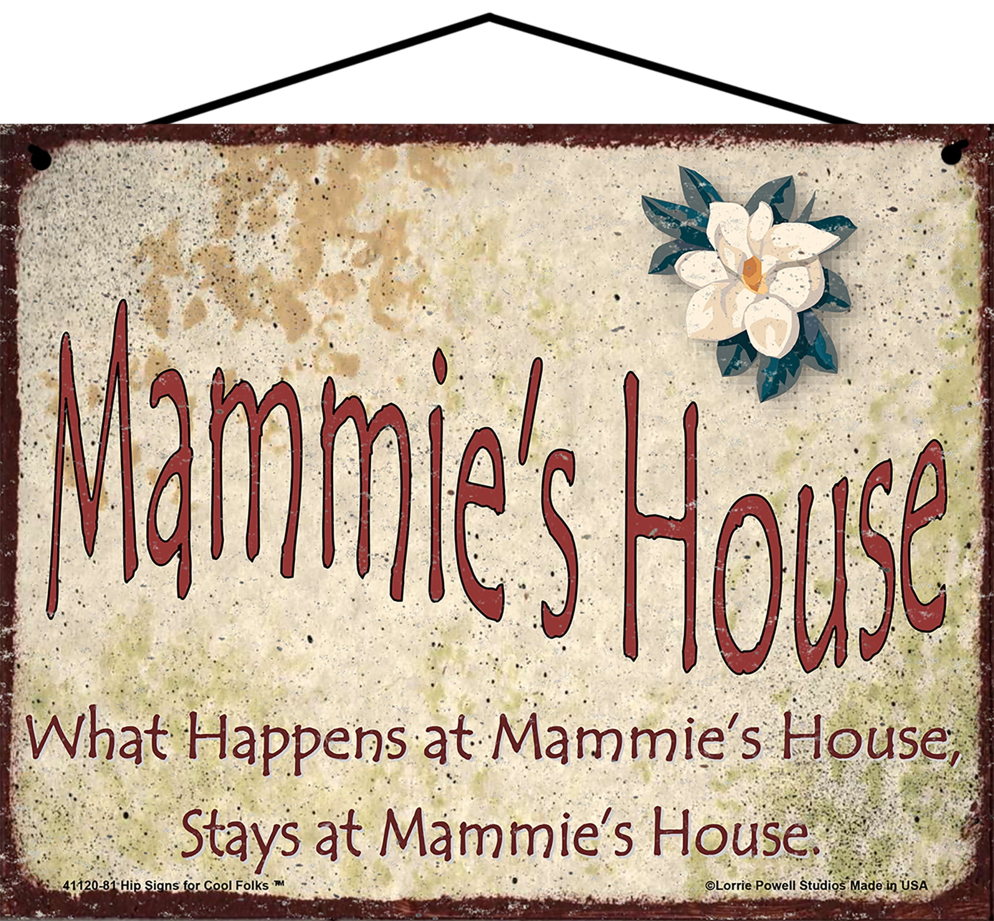 8x10 Mammie's House Sign with Magnolia Flower What Happens at Mammie's ...