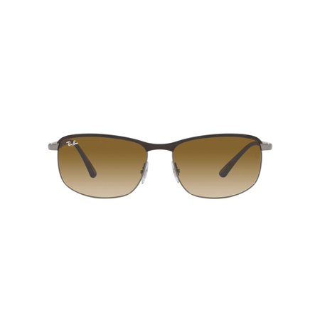 Ray-Ban RB3671 Rectangular Sunglasses, Brown On gunmetalBrown gradient ...