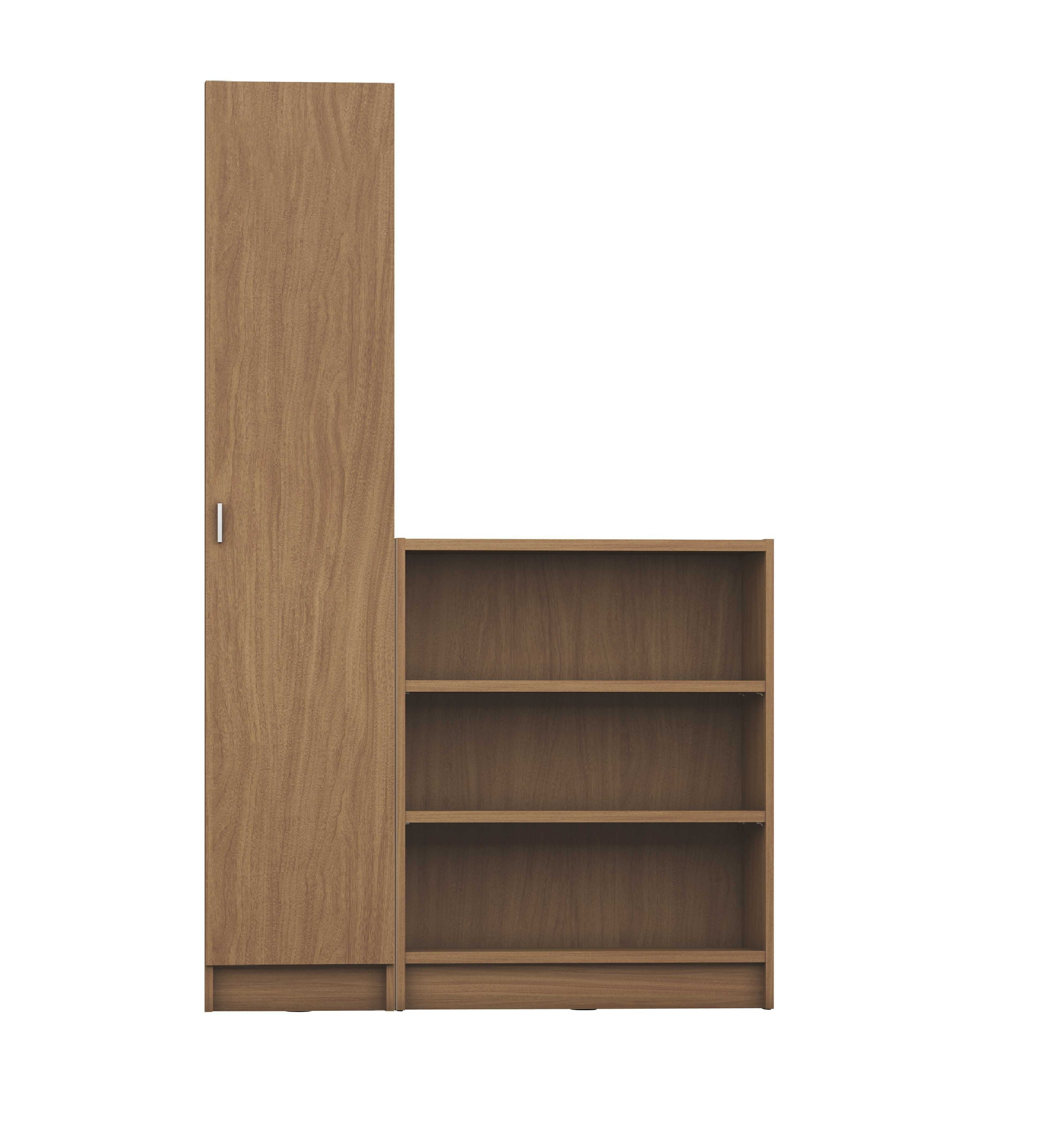 2- Piece Bookcase 9- Wide and Narrow Shelves with 2 Wide Doors with 1 ...