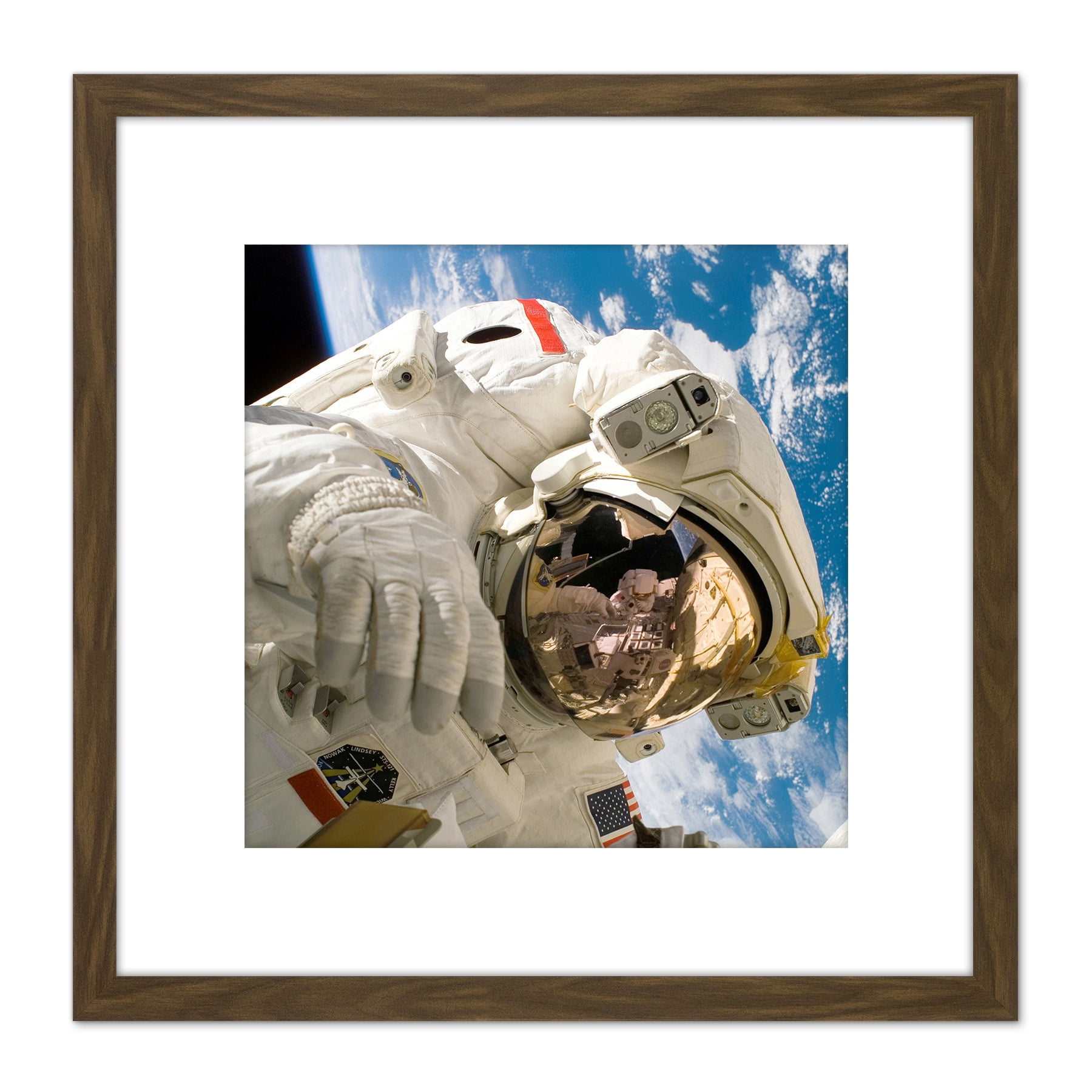 Space NASA Astronaut Sellers Spacewalk Earth Photo 8X8 Inch Square ...