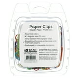 BAZIC Paper Clips Small 33mm, Colorful Vinyl-Coated, Durable, Reusable ...
