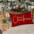 Christmas Pillow Covers 12x20 Red Velvet Merry Christmas Saying Winter ...