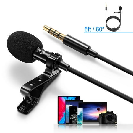 Professional 3.5mm Lavalier Lapel Microphone Omnidirectional Mic with ...