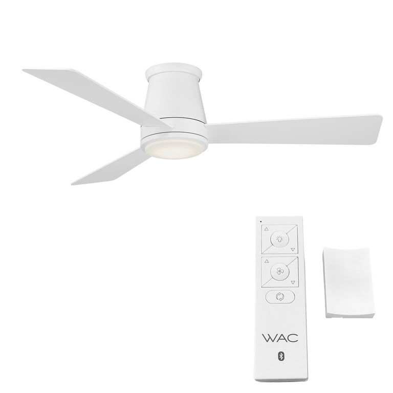 White Flush Mount Ceiling Fan With Light And Remote | Shelly Lighting