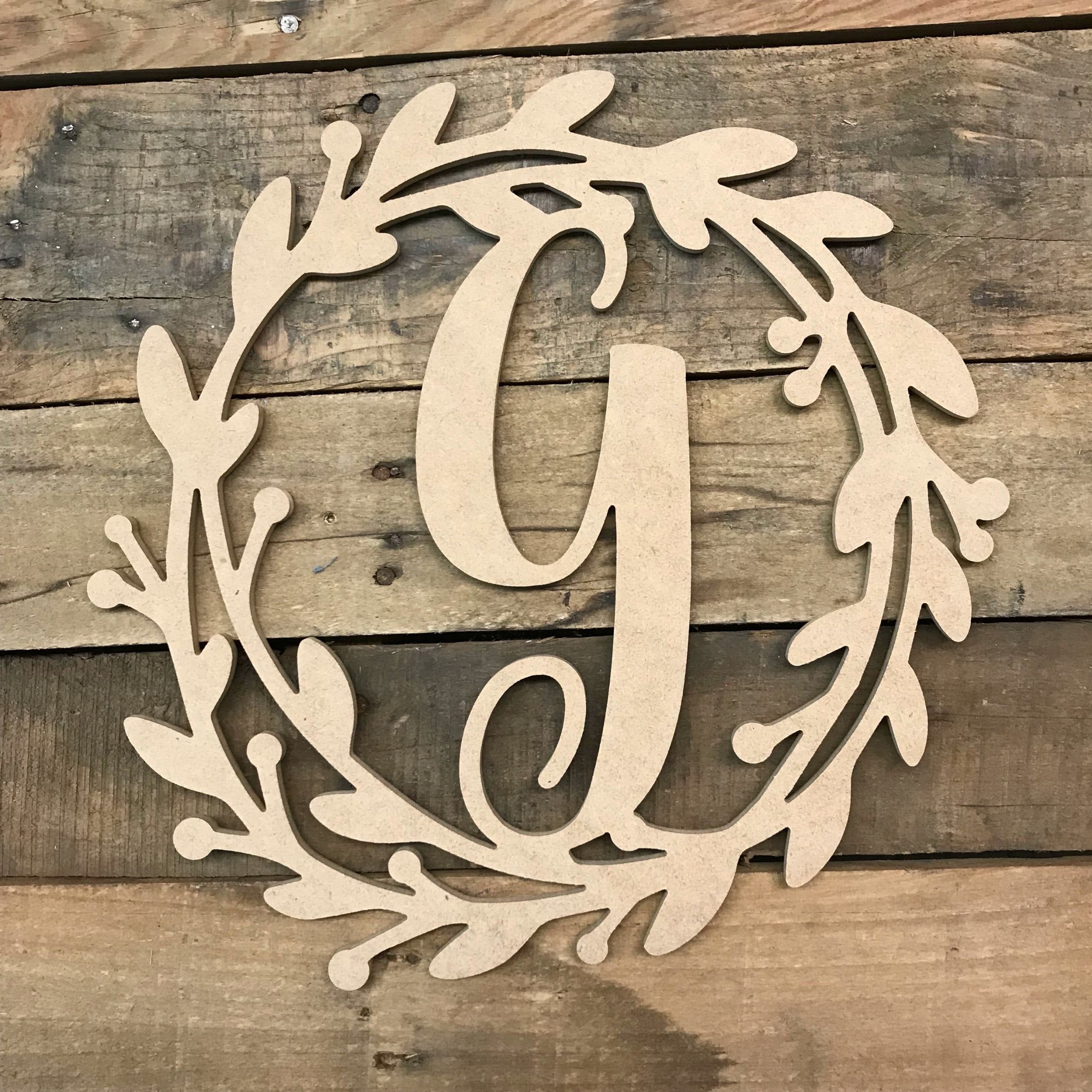 Wooden Cursive Wreath Frame Monogram 12 G Wood Letter Cutout Build A Wooden Cursive Wreath Frame Monogram 12 G Wood Letter Cutout Build A