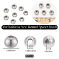 400Pcs 304 Stainless Steel Beads Round Stainless Steel Color 6x5mm Hole ...