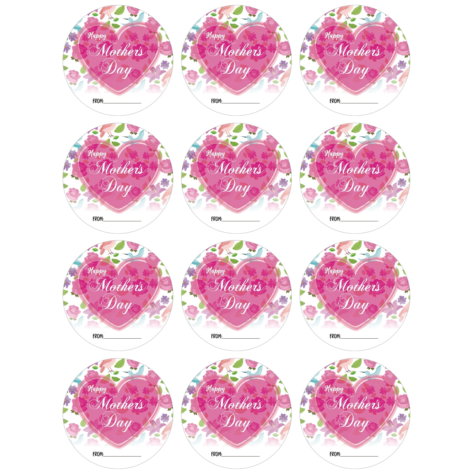 WhatSign 36PCS Happy Mother's Day Gift Labels Stickers 1.5" Floral ...