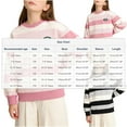 AHTJRT Long Sleeve T-Shirt for Girls Fashion Striped Colorblock Crew ...