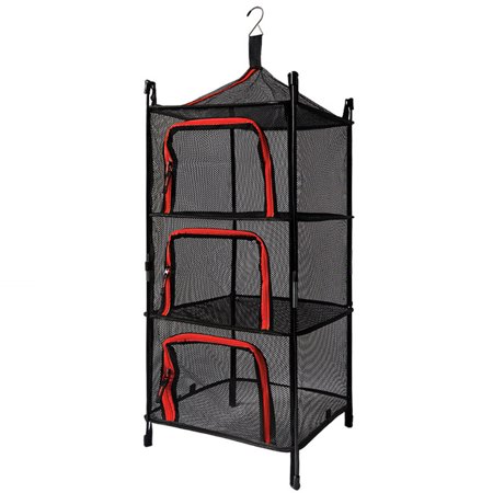 VOLKMI Outdoor Folding Drying Rack Zipper Hanging Fish Net With Hooks ...