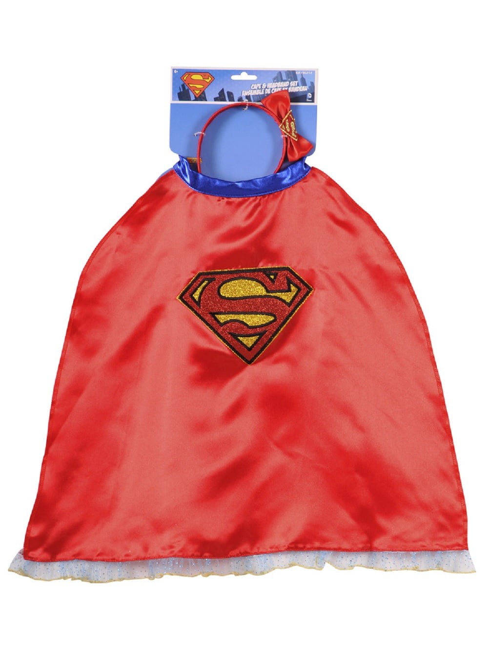 Supergirl cape and headband set Bow on the headband has a gold and red ...