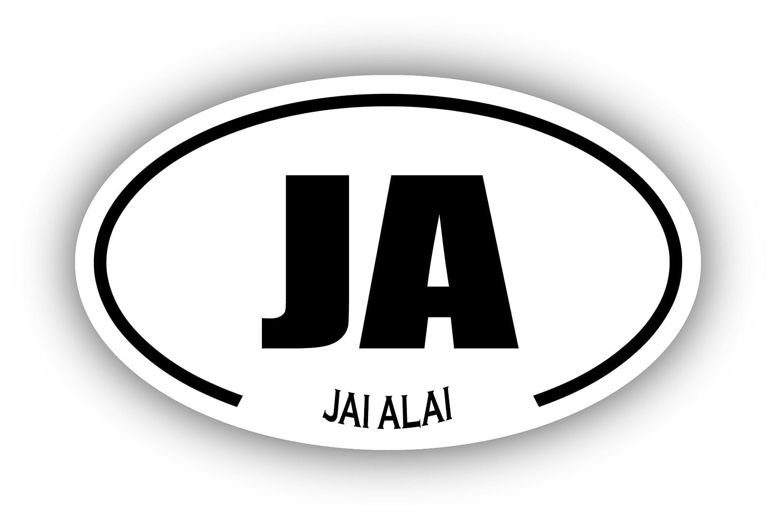 Jai Alai JA Oval Bumper Sticker 3M Vinyl Decal 3 in x 5 in - Walmart.com