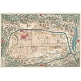 Kahei, Takebara 14x11 White Modern Wood Framed Museum Art Print Titled - Map of Kyoto 1863 ...