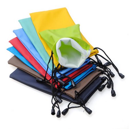 Drawstring Microfiber Soft Eyeglasses Pouch Sunglass Lens Cloth Carry ...