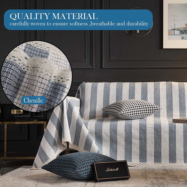 Blue Striped Sofa Throws | Baci Living Room