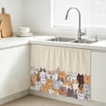 Cartoon Cat Cabinet Curtains 27.6"W x 35.4"L, Modern Simple Funny Cute ...